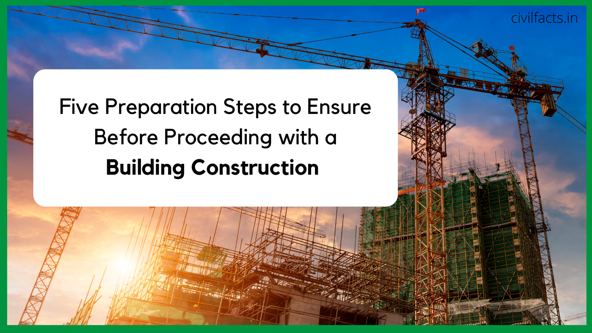 Five preparation steps to ensure before proceeding with a building ...